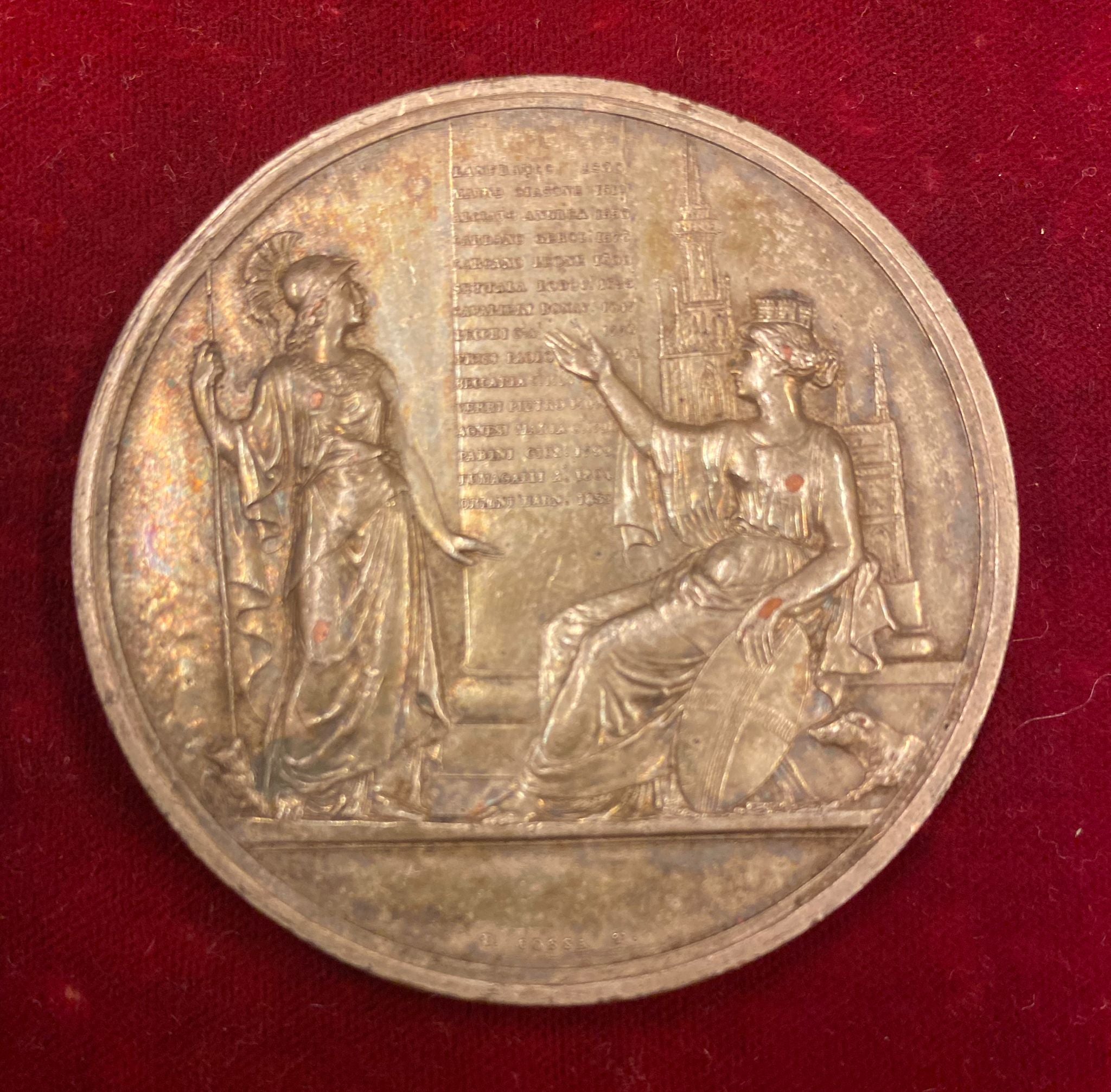 Medagli in Bronzo argentato "VI^ Riunione Scienziati Italiani 1844" Op ...